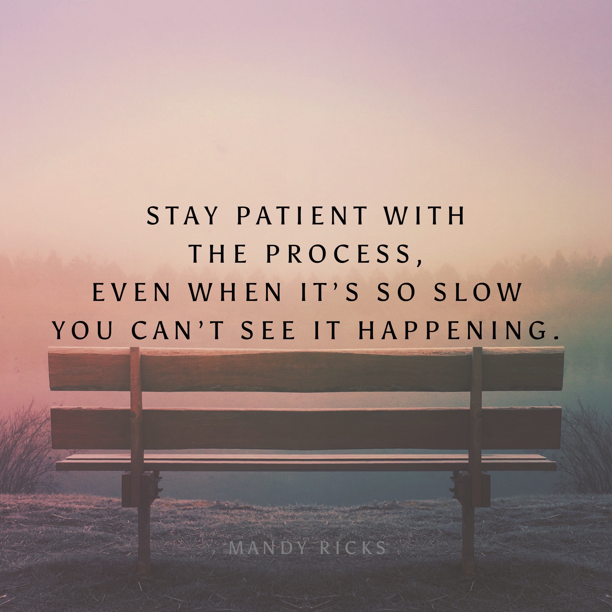 Stay patient – Mandy Ricks